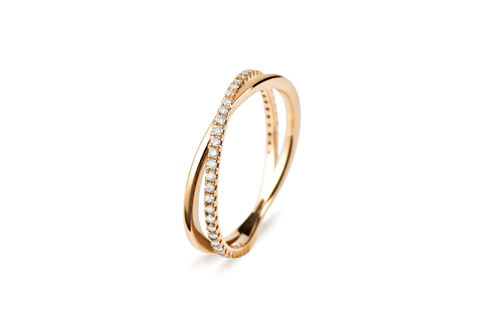 Dainty Stacking Rings - Crossover Diamond 14K Gold | Akind