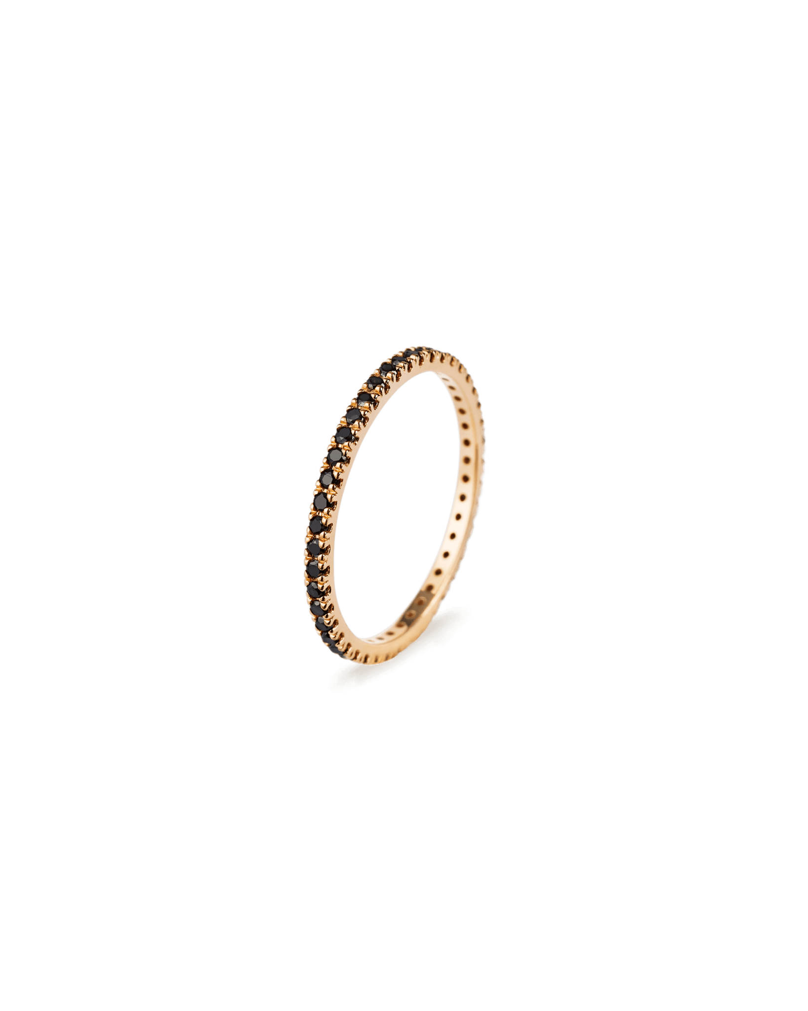 Studded Black Diamond Alliance Ring in 18K White Gold | Akind