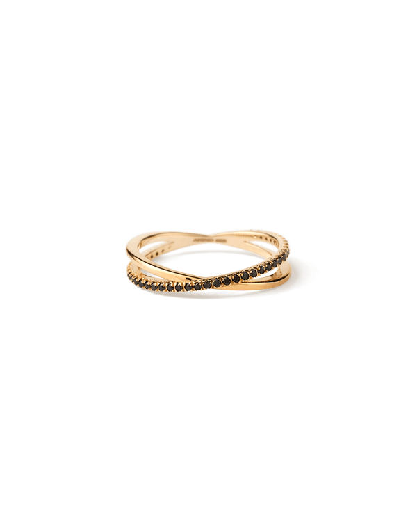 Simple Crossover Black Diamond Ring - 14K Gold | Akind