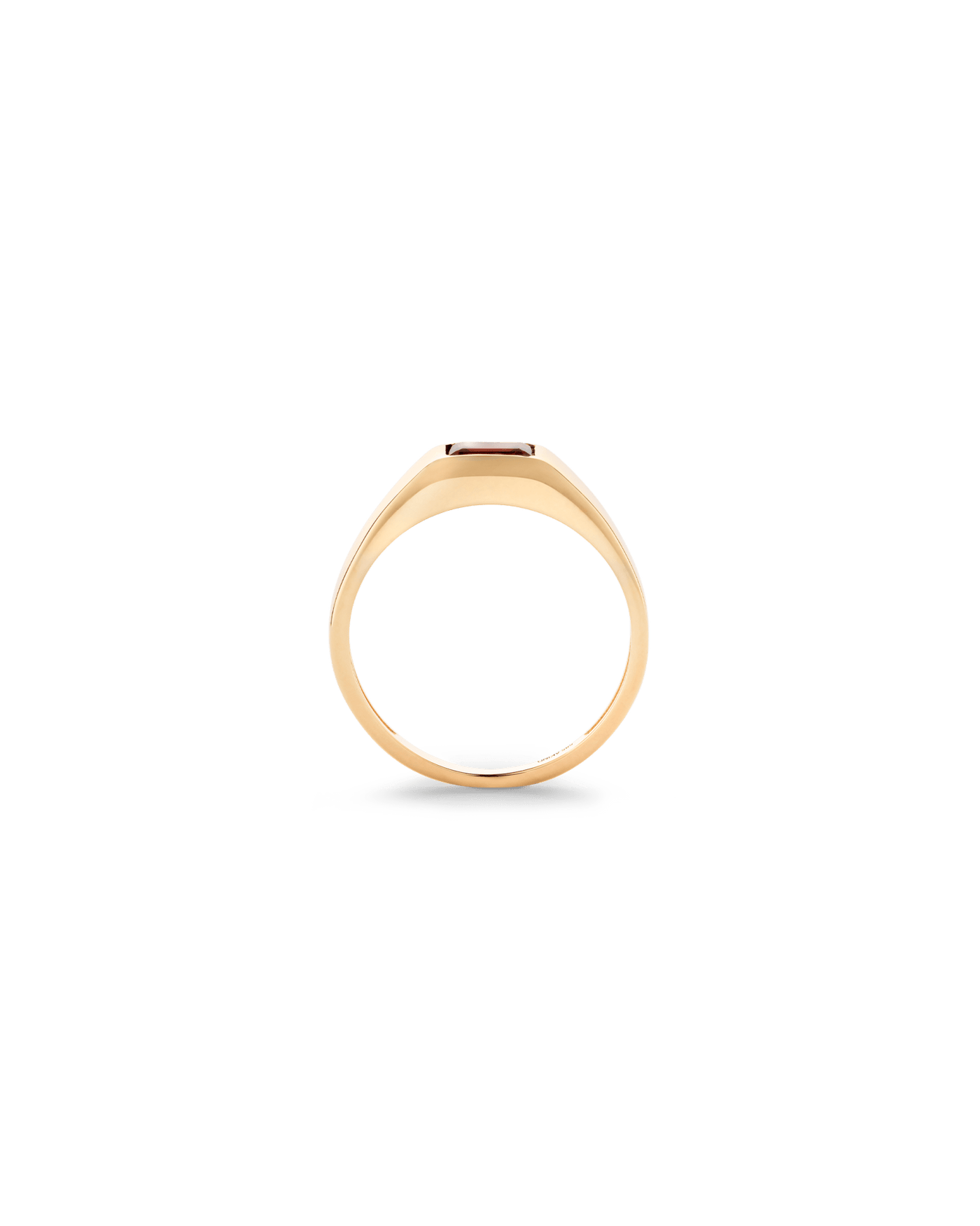 Geometric Ruby Signet Ring with Rectangular Gem | Akind