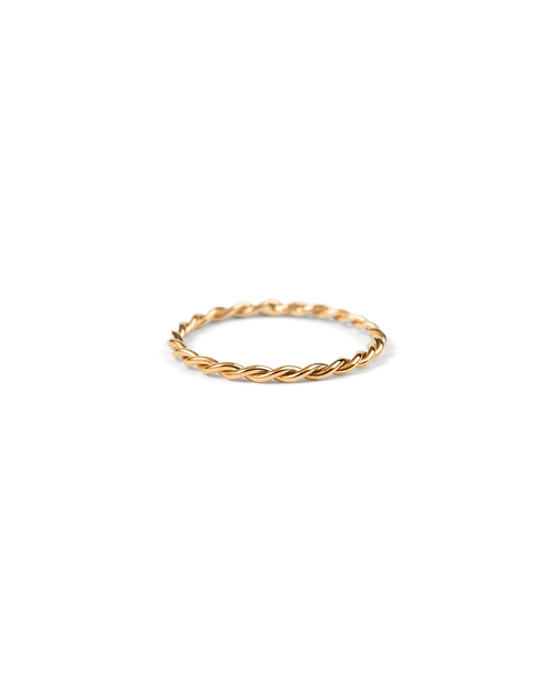 Gold Twist Ring - Dainty Stacking Ring | Akind