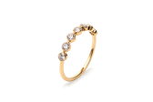 Gold Gem Diamond Bezel Band - 14K Minimalist Ring | Akind