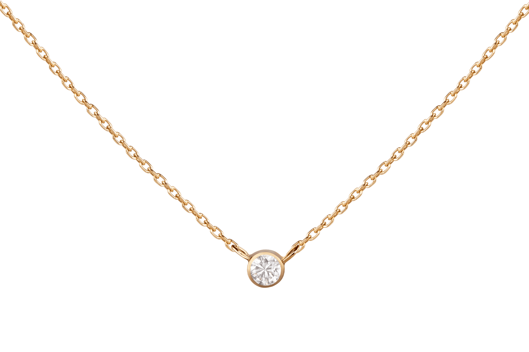 Simple Diamond Necklace - Necklace Gold Diamond Bezel | Sustainable ...
