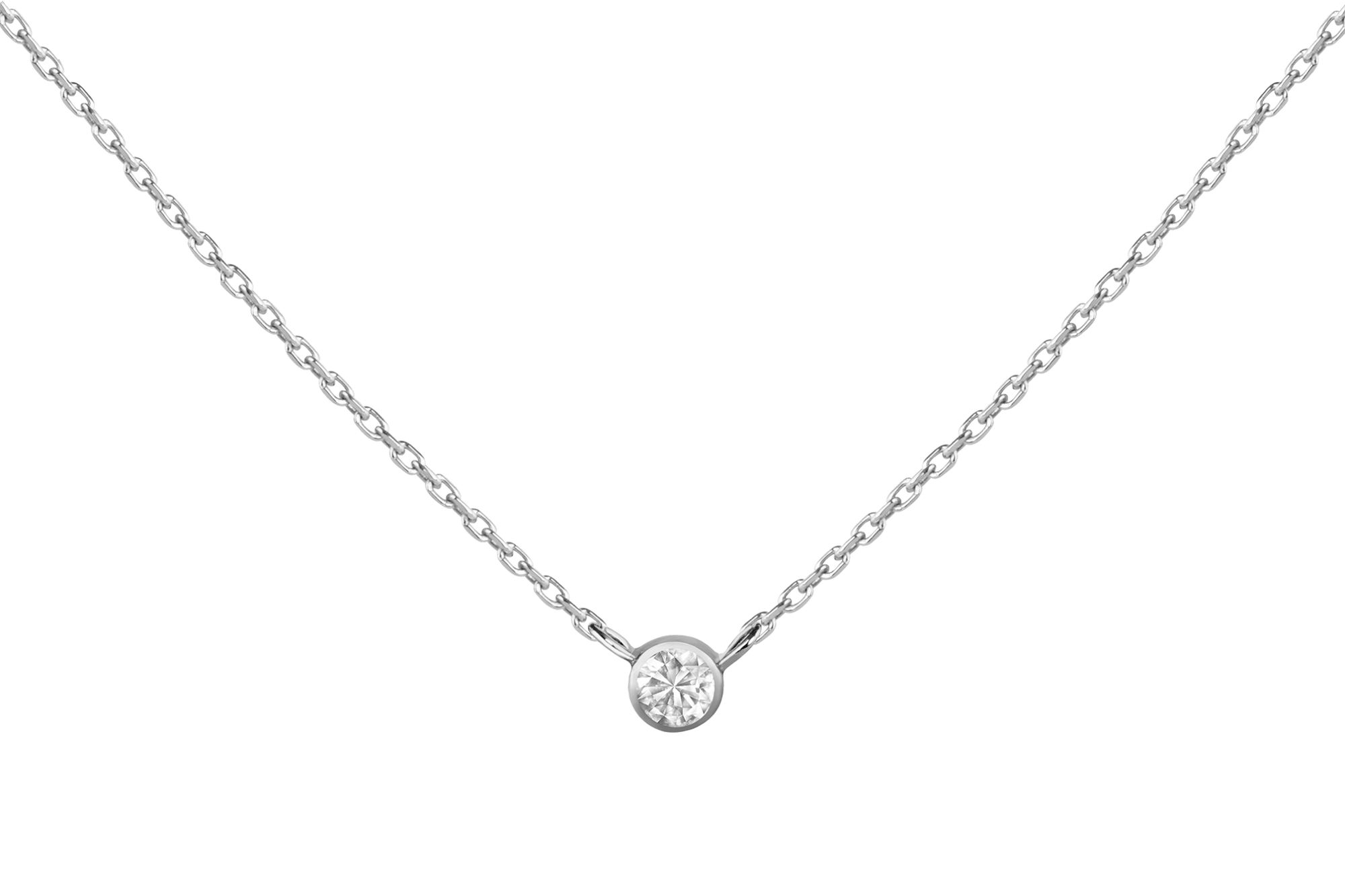 Simple Diamond Necklace - Necklace Gold Diamond Bezel | Sustainable ...
