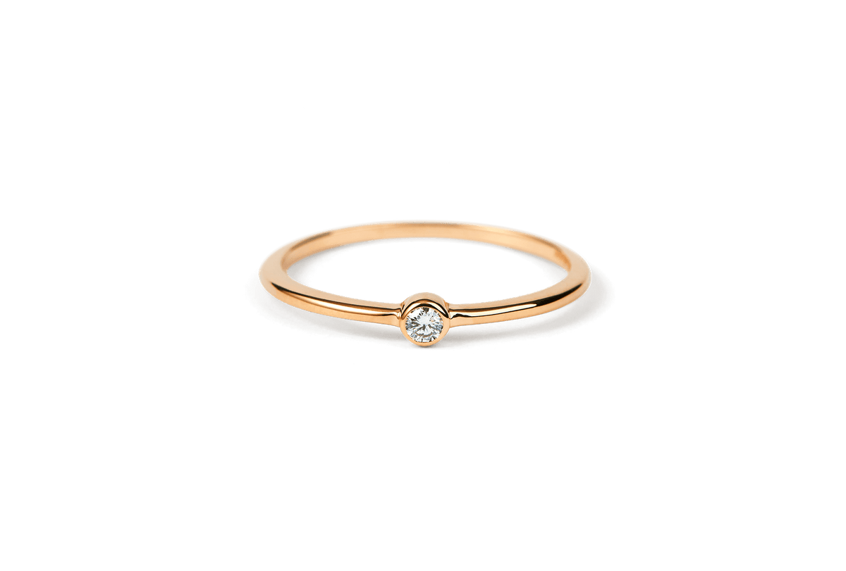 Mini Diamond Ring - Dainty Minimalist Petite Diamond | Sustainable ...