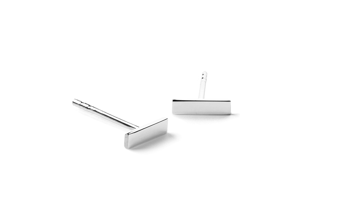 Rectangle 14K Gold Mini Bar Stud Earrings | Akind