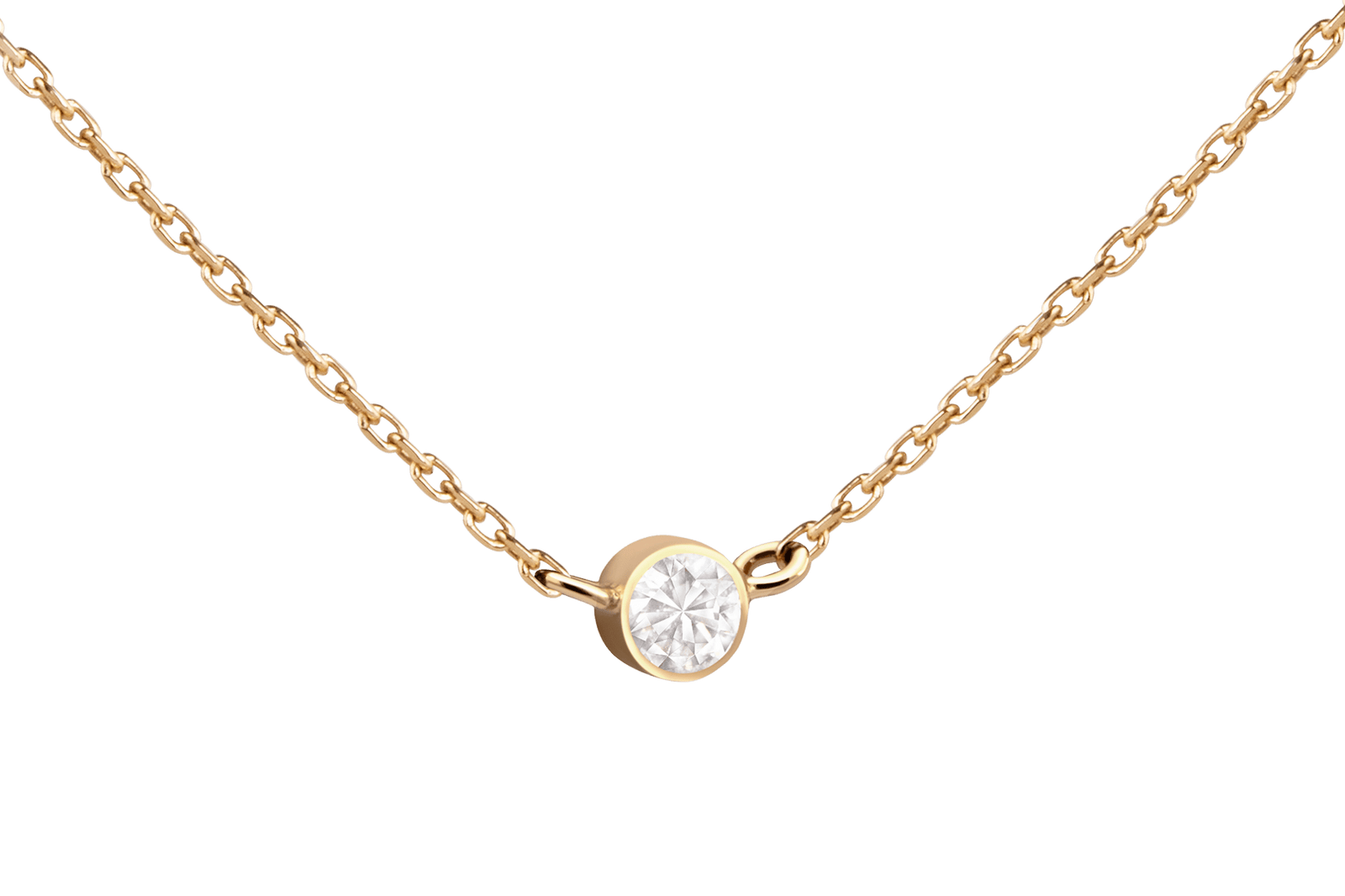 Simple Diamond Necklace - Necklace Gold Diamond Bezel | Sustainable ...