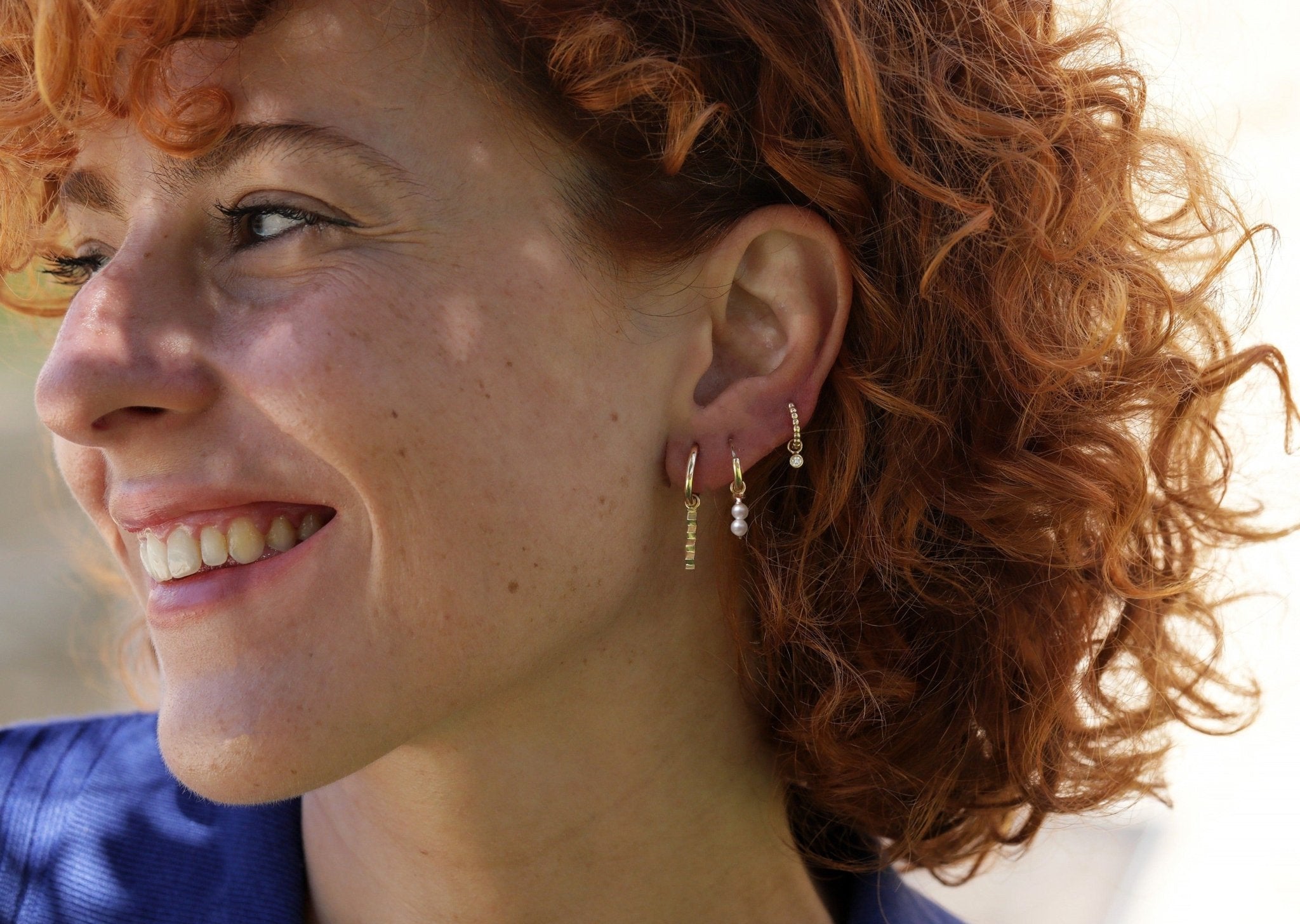 Double Pearl Hoop Charm