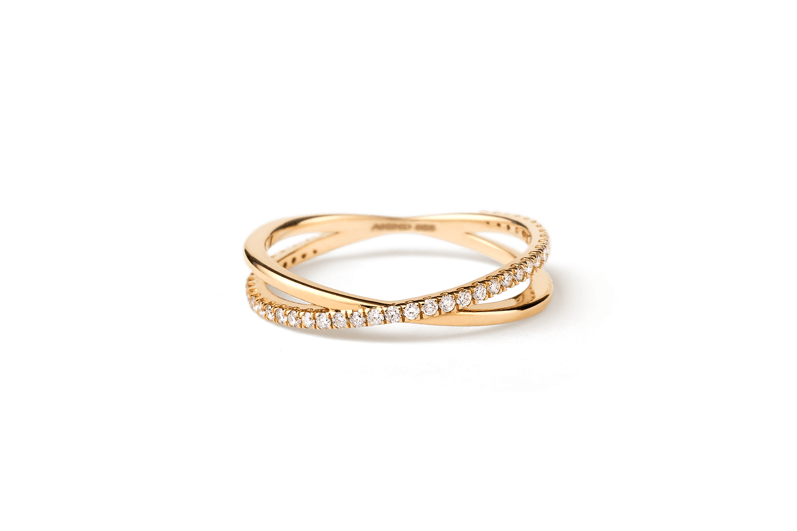 Dainty Stacking Rings - Crossover Diamond 14K Gold | Akind